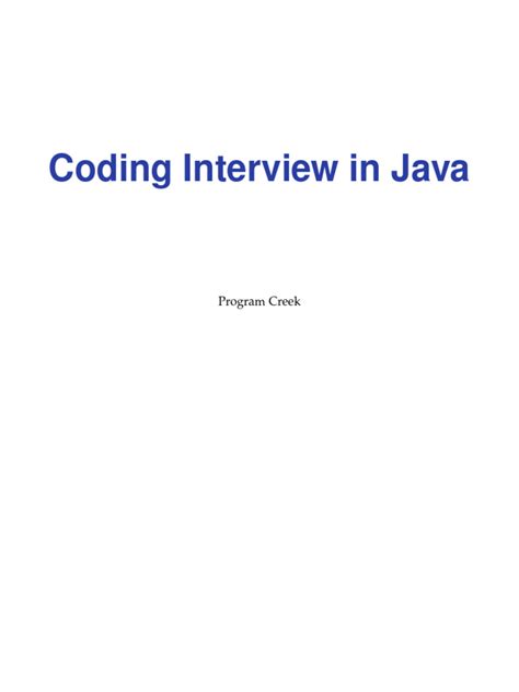 Java Interview Preparation Guide Pdf Algorithms And Data Structures