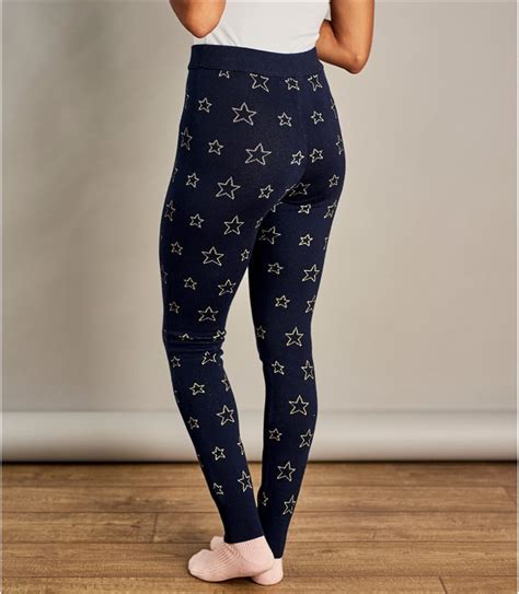 Navygold Womens Star Lounge Leggings Woolovers Au
