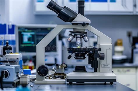 Scanning Electron Microscope In A Physical Lab Computer Education Atom Observation Nano Stock