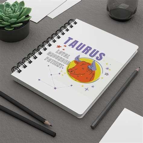 Zodiac Spiral Bound Journal Taurus Gemini And Cancer Etsy