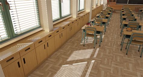 Classroom 3d Model 219 Dae Fbx Obj Max C4d Free3d