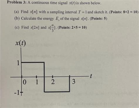 Solved Problem A Continuous Time Signal X T Is Shown Chegg