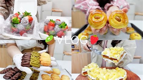 Sub 홈베이킹 영상 1시간 모아보기🧁ㅣ효뎡vlogㅣ3편ㅣ붕어빵마들렌 레밍턴케이크 키위타르트밤만쥬 벚꽃마카롱 블루베리 마들렌 크림치즈쿠키 코코넛휘낭시에 포카