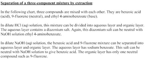 separation of a three component mixture by extraction lab report help