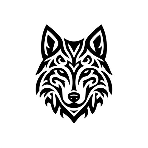 Premium Vector Wolf Tribal Tattoo Logo Icon Design Illustration