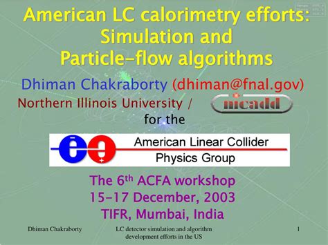 ppt american lc calorimetry efforts simulation and particle flow algorithms powerpoint