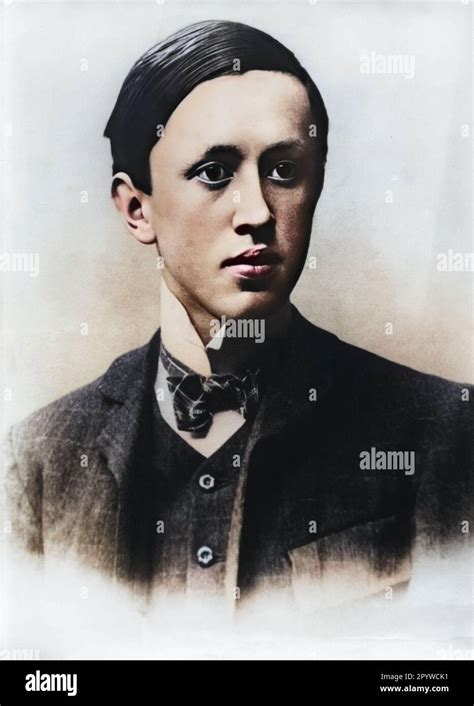 Karel Capek Czech Author Digitally Restored And Colored Image Stock