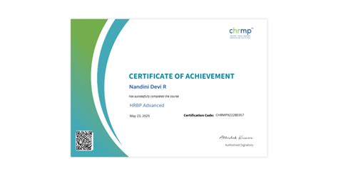 Nandini Devi R Hrbp Advanced Chrmp Certified Human Resource Nandini Rajan