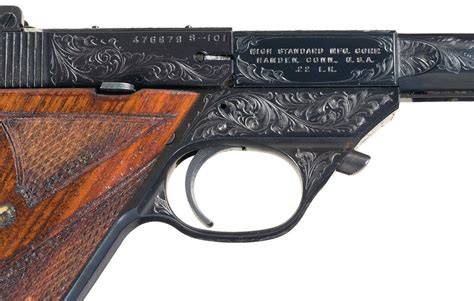 Factory Engraved High Standard Supermatic S 101 Semi Automatic Pistol