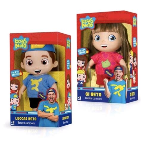 kit Bonecos Luccas Neto e Boneca gi neto irmãos Youtubers Shopee Brasil