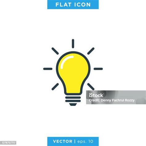 Light Bulb Ikon Lampu Vector Stok Ilustrasi Desain Template Ilustrasi