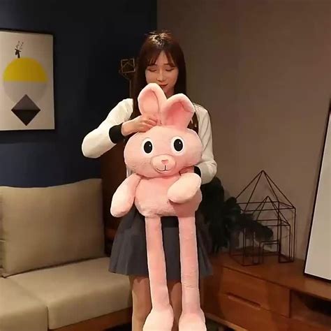 Tiktok ดึงหูตุ๊กตากระต่ายหมอนดึงหูตุ๊กตายืดกระต่ายของเล่นตุ๊กตาของขวัญ