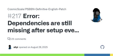 Error Dependencies Are Still Missing After Setup Even Though The Setup Completed Successfully