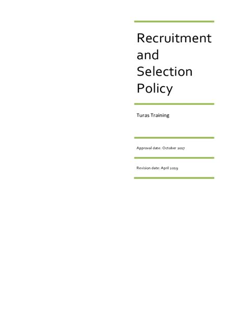 Fillable Online Recruitment And Selection Policypdf Fax Email Print