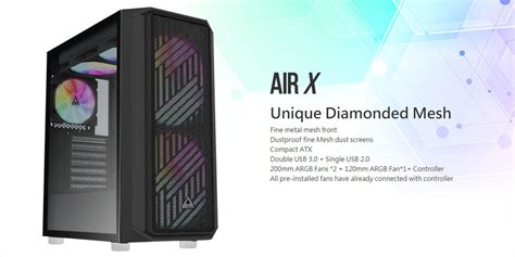 Montech Air X ARGB - Black ATX Mid-Tower Gaming Case - Newegg.com