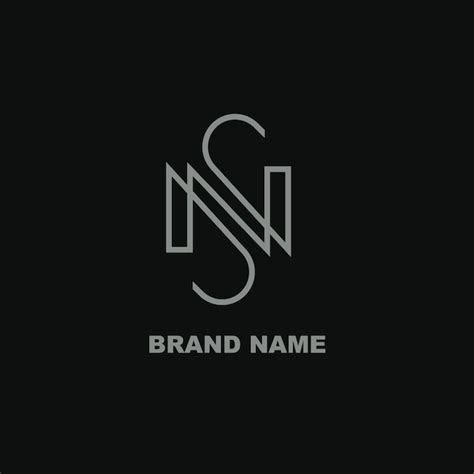 Modèle De Logo Lettre Ns Ou Sn Pour Initiale Vecteur Premium