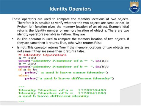 Operators In Python Arithmetic Operators Pptx Programming Languages