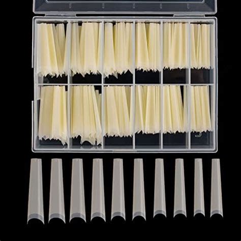 Krofaue Extra Long C Curve Nail Tips 240 Pcs Half Cover