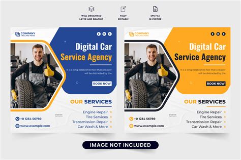 Car Maintenance Service Template Vector Graphic By Iftikharalam