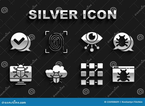 Set System Bug On A Cloud Graphic Password Protection Monitor Eye Scan Check Mark In Speech