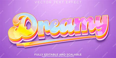 Premium Vector Dreamy Text Effect Editable Rainbow And Colorful Text Style