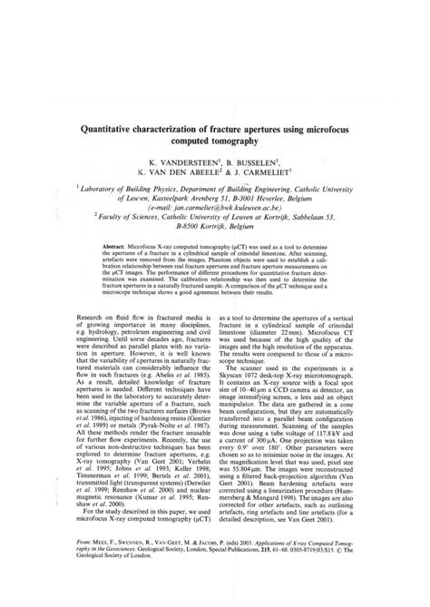Pdf Quantitative Characterization Of Fracture Apertures Using