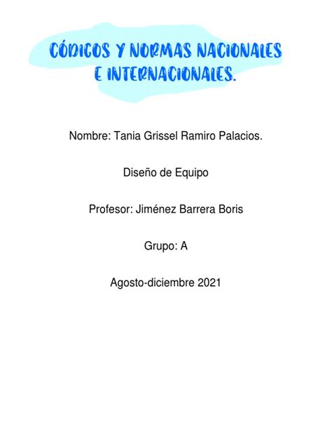 Códigos Y Normas Nacionales E Internacionales Pdf