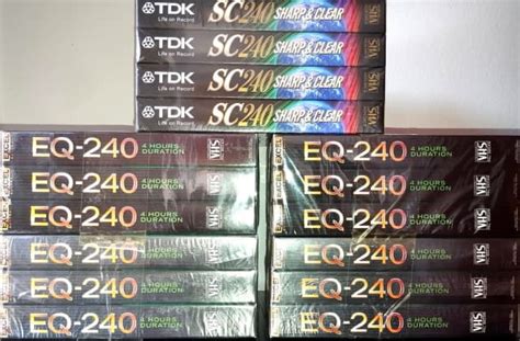 X16 Vhs Blank Video Tapes 4 Hours Tdk Sc 240 Excel Eq Pal New