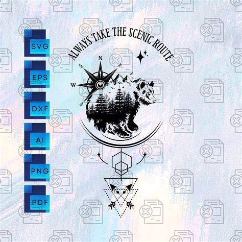 Bear Svg Grizzly Forest Hunting Tattoo Design Camping Canadian Etsy