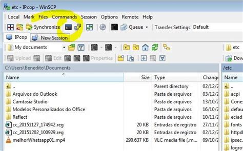 Como Acessar O IPCop Via SSH Usando O WinSCP
