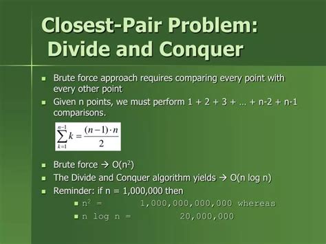 ppt closest pair problem divide and conquer powerpoint presentation