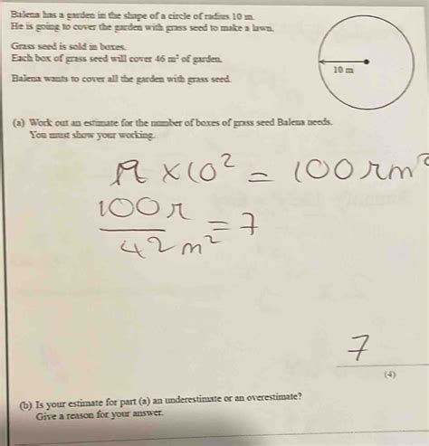 Solved Balena Has A Garden In The Shape Of A Circle Of Radius 10 M He Is Going To Cover The