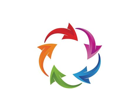 Premium Vector Colorful Arrows Circle Rounded Icon Logo