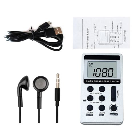 HanRongDa HRD AM FM Digital Radio Band Stereo Receiver Portable Pocket Radio W Headphones