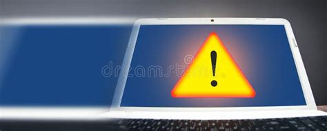 Laptop Computer System Hacked Warning Alert Stock Image Image Of