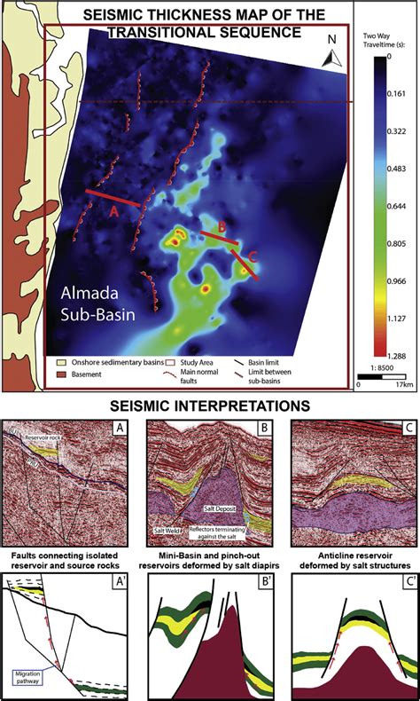 Seismic Thickness Map Of The Transitional Sequence Focusing On The