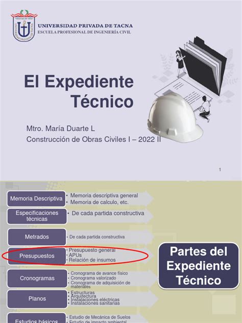Clase 1 Presupuesto De Obra Expediente Técnico Pdf Presupuesto