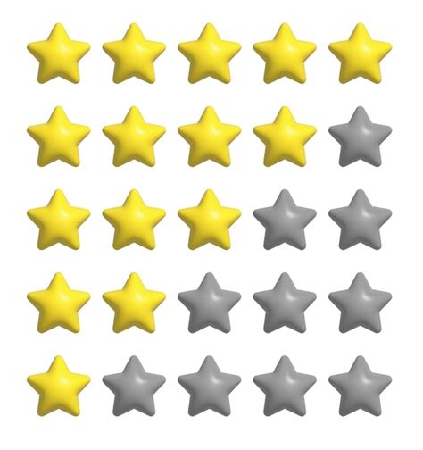 Premium Psd Five Star Product Rating Review 3d Icon For Apps And