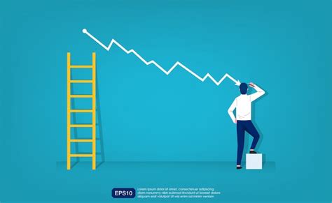 Premium Vector Businessman Draw Simple Graph With Descending Curve
