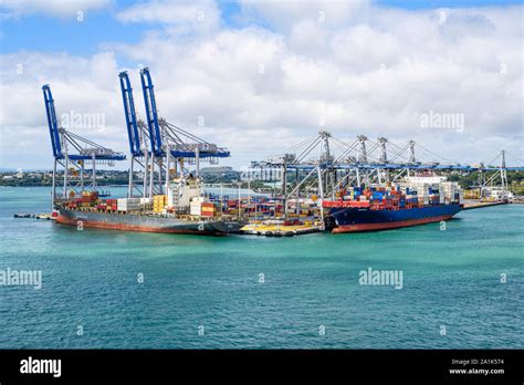 Fergusson Container Terminal Ports Of Auckland New Zealand Stock