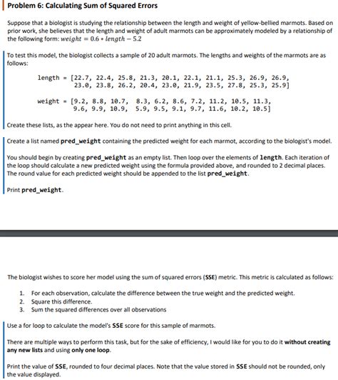 Solved Problem Calculating Sum Of Squared Errors Suppose Chegg