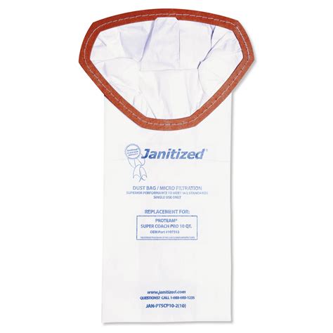 Janitized Jan Ptmv 210 Vacuum Filter Bags Designed To Fit Proteam 10