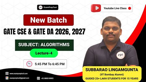 New Batch Lecture 4 Algorithms Gate Cse And Da 2026 2027 Youtube