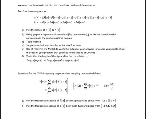 Solved We Went Over How To Do The Discrete Convolution In Chegg