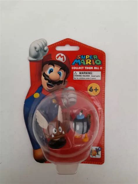Super Mario Mini Figures Paragoomba And Bob Omb Nintendo Popco 2007 New