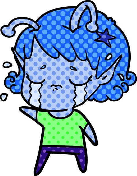 Cartoon Crying Alien Girl 12451139 Vector Art At Vecteezy