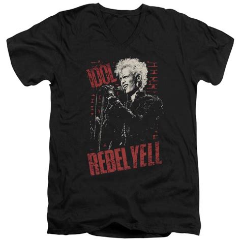 Billy Idol Brick Wall V Neck Band T Shirt Rock Band Merch