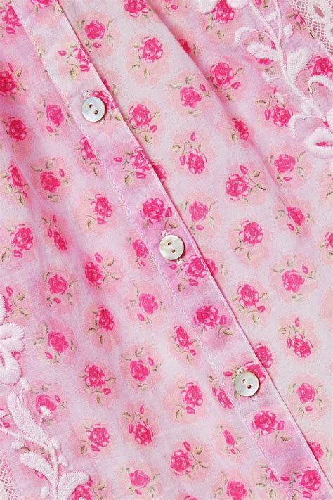 Loveshackfancy Carlyle Lace Trimmed Embroidered Floral Print Cotton