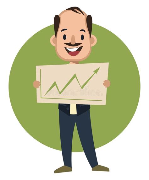 Man Holding Analytic Sign Illustration Vector Stock Vector