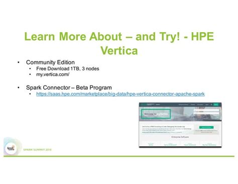 Vertica And Spark Connecting Computation And Data Ppt